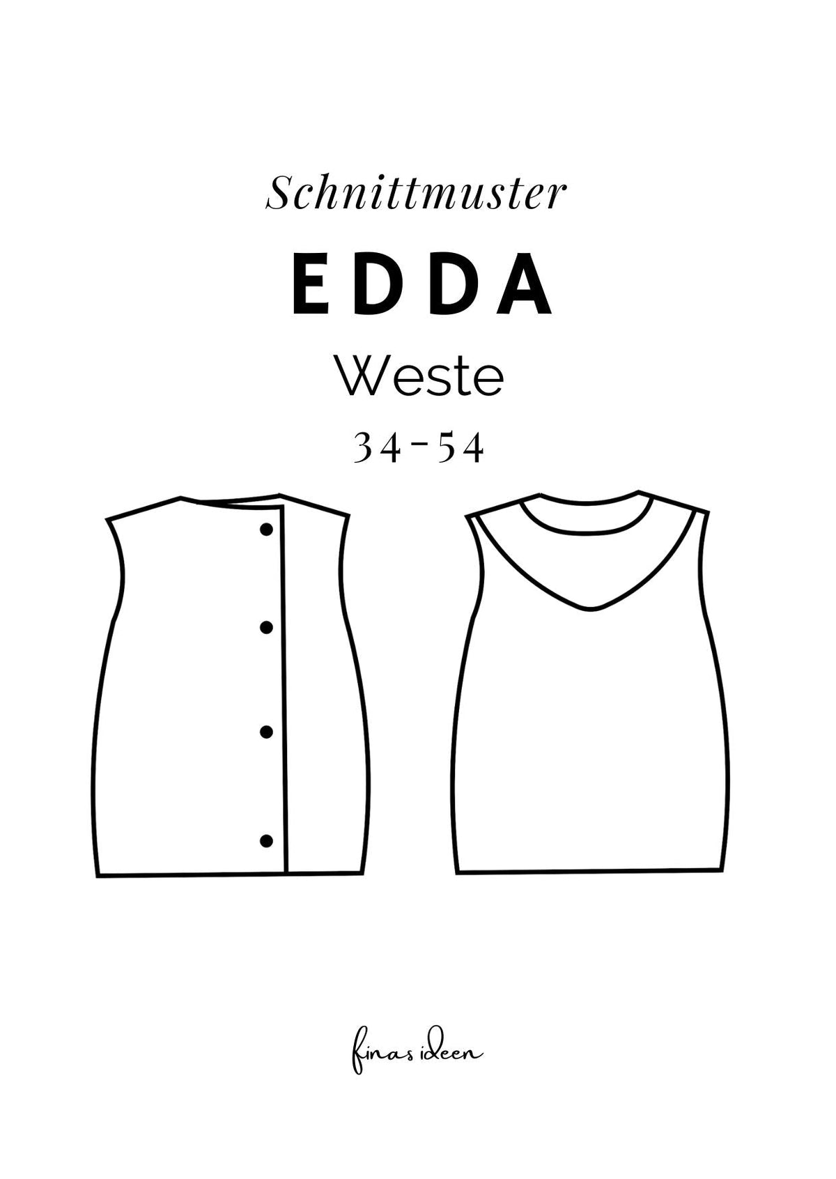 Weste nähen- Schnittmuster einfache Weste für Anfänger Finas Ideen